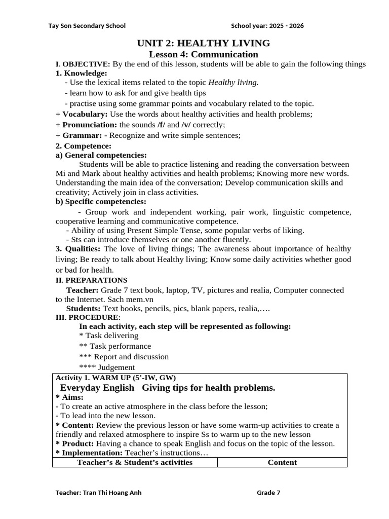 Healthy Living: Communication Skills | PDF | Vocabulary | Communication
