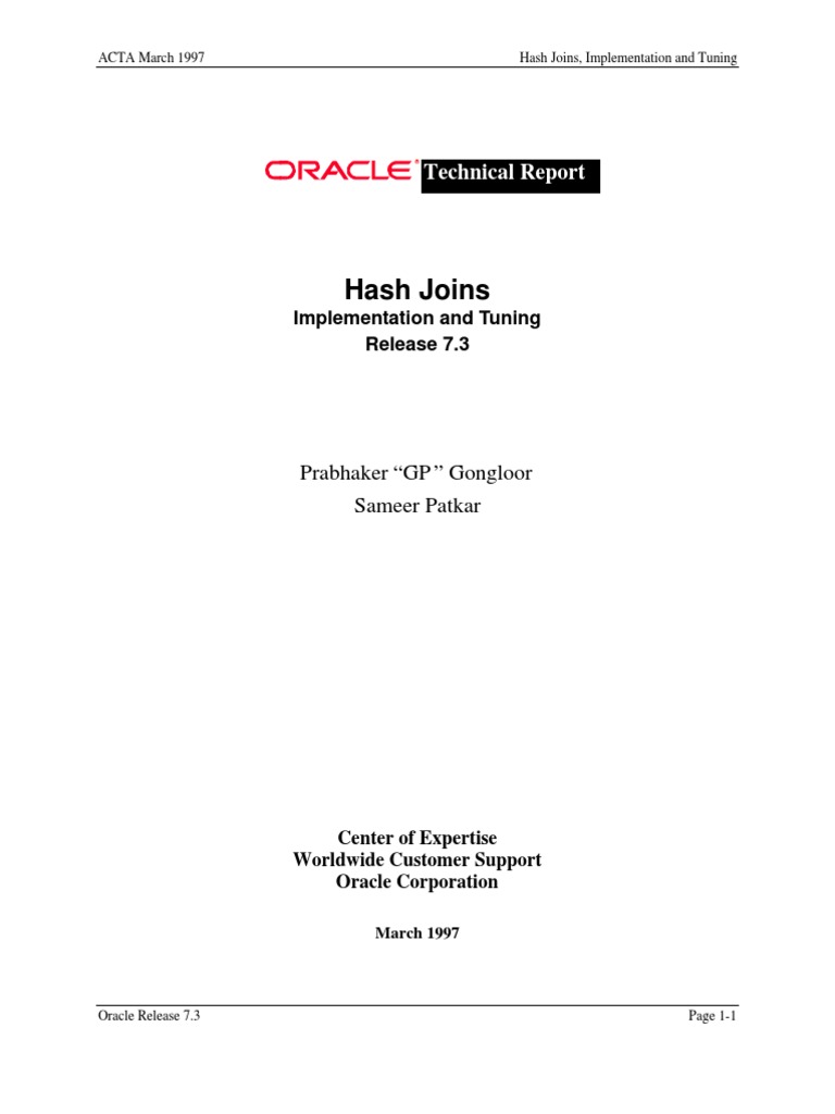 Hash Joins - Implementation and Tuning | PDF | Database Index | Data