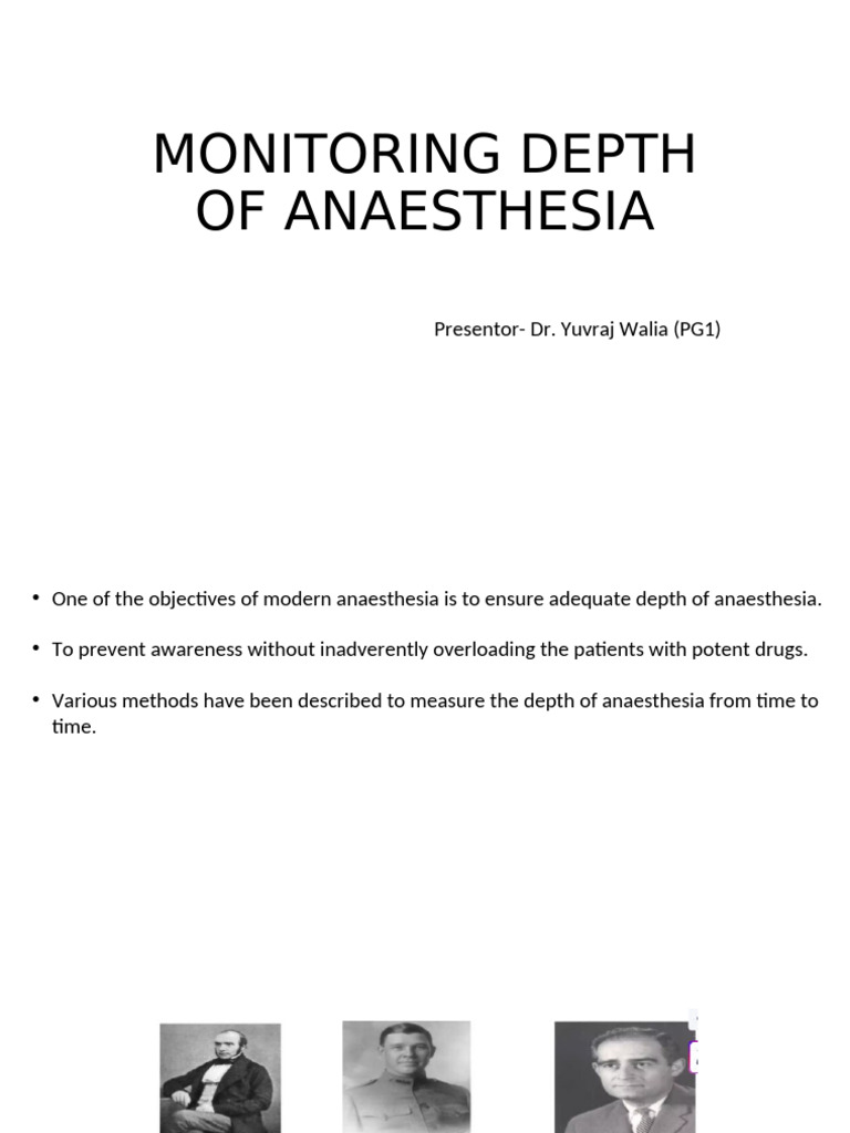 Monitoring Depth of Anesthesia Techniques | PDF ...