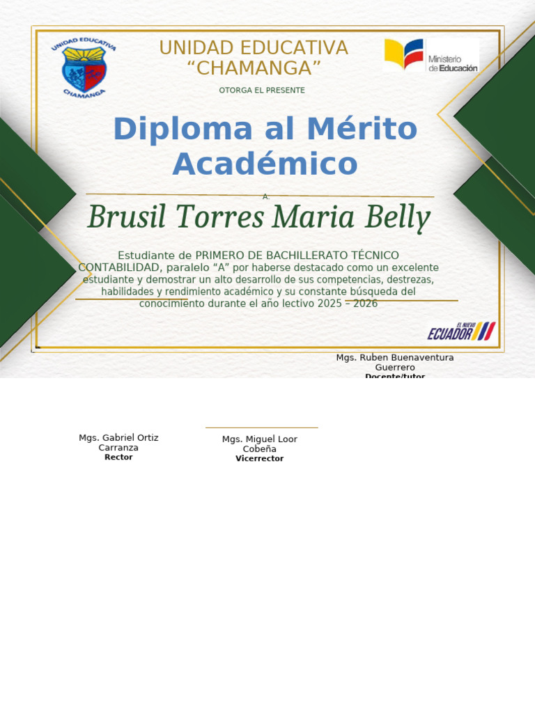 Diploma al Mérito Académico 2025-2026 | PDF