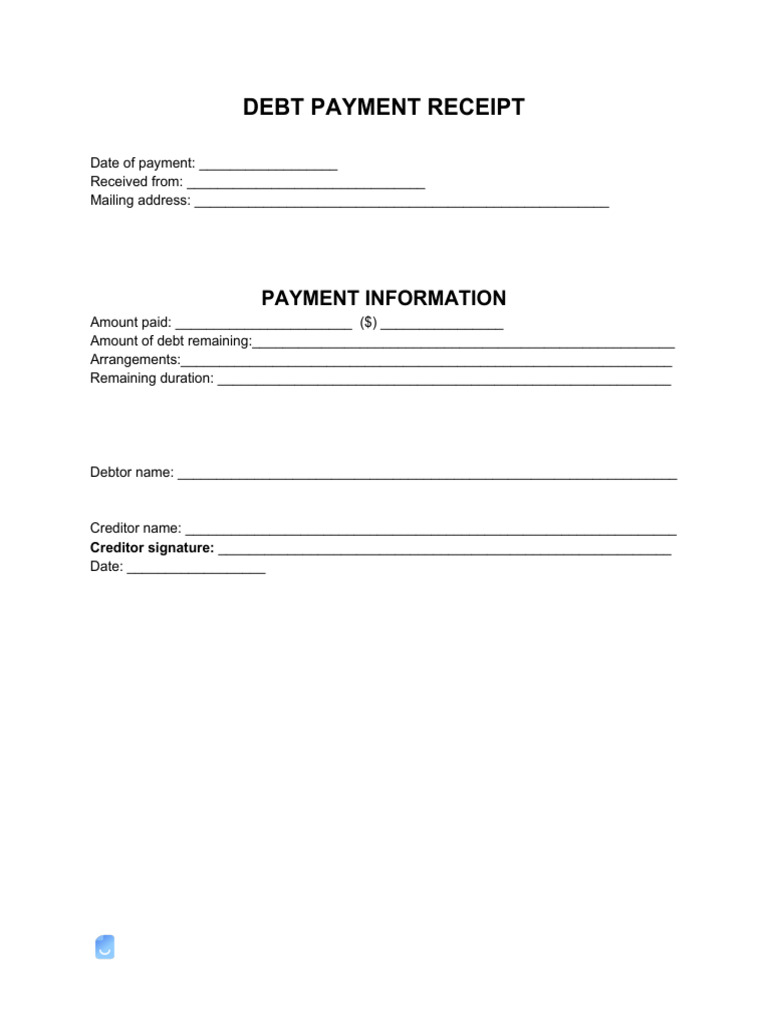 Debt Payment Receipt | PDF
