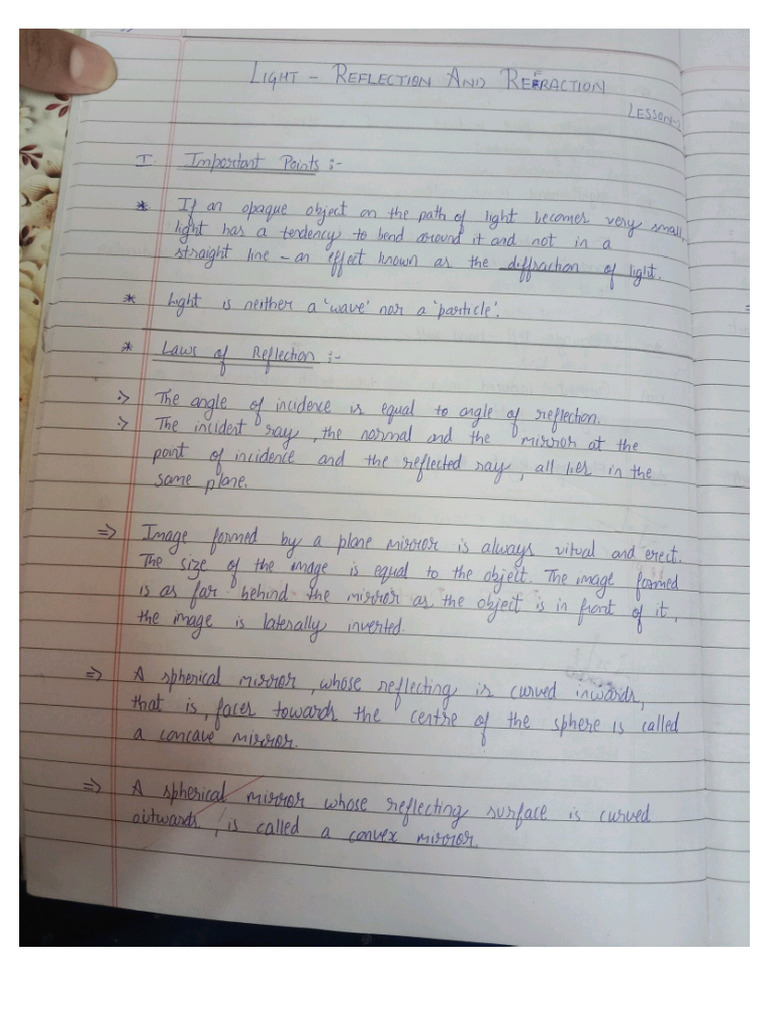 Physics Light Chapter | PDF