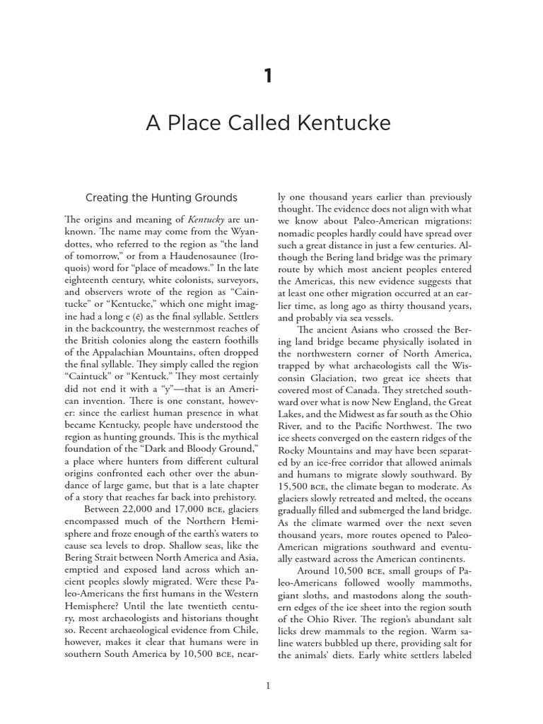 JamesC - KlotterC 2018 1APlaceCalledKentucke ANewHistoryofKentucky | PDF