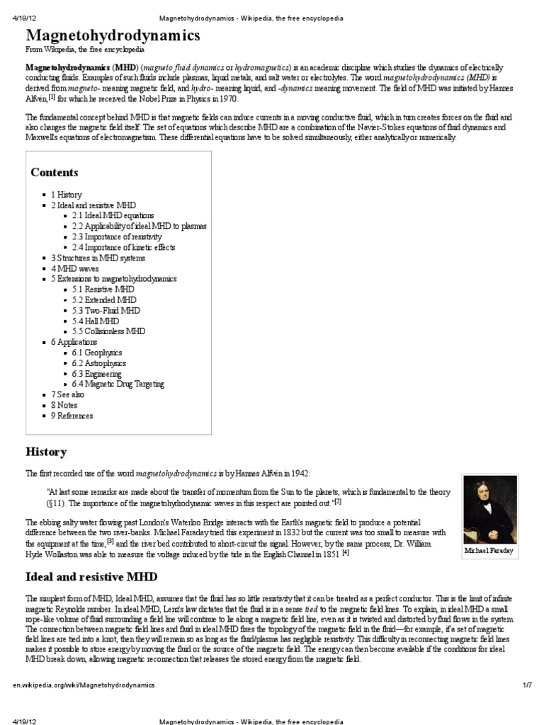 Magneto Hydrodynamics | PDF | Magnetohydrodynamics | Plasma Physics