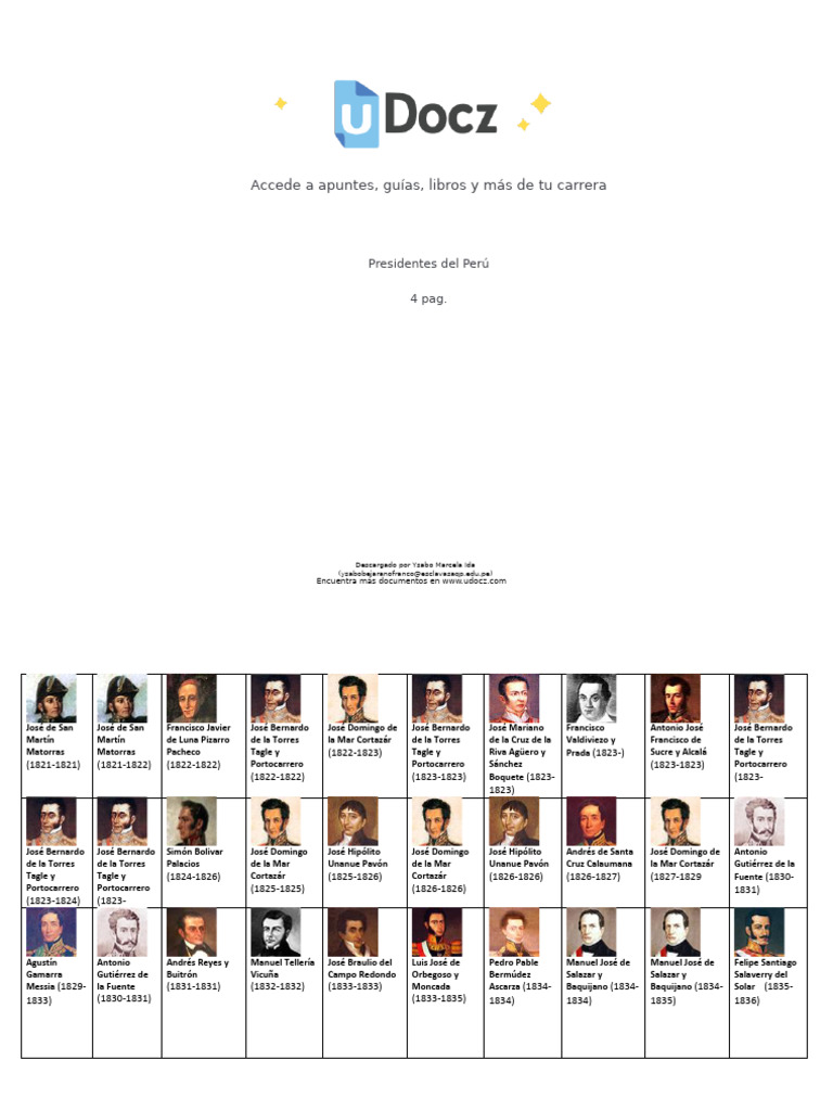 Presidentes Del Peru 146354 Downloadable 7093489 | PDF | Comunidad ...