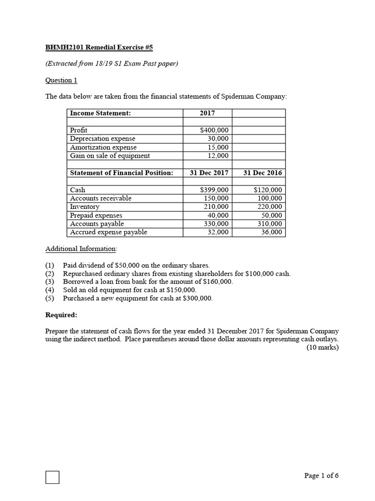 Remedial Exercise 5 - QnA | PDF | Dividend | Expense