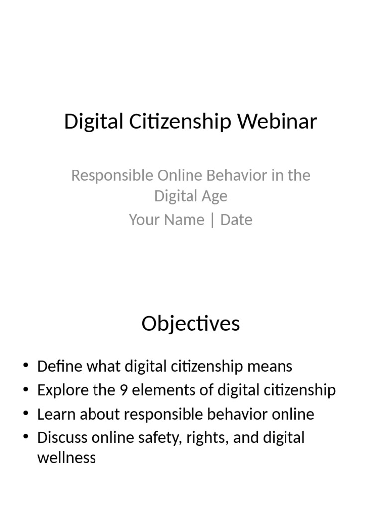 Digital Citizenship: Responsible Online Behavior | PDF | Etiquette ...