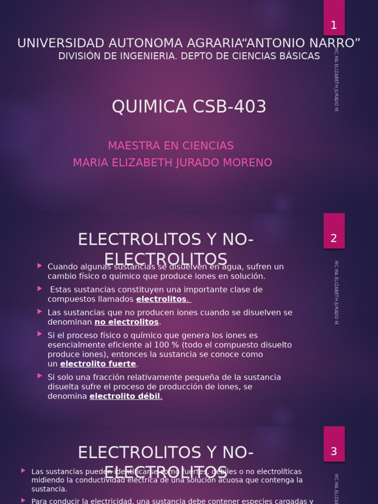 Electrolitos y No Electrolitos: Definición y Aplicaciones | PDF ...