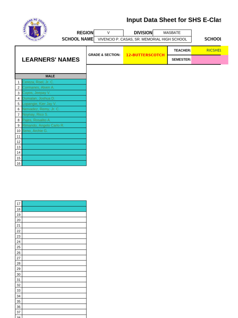 SHS E-Class Record for 12-Butterscotch | PDF