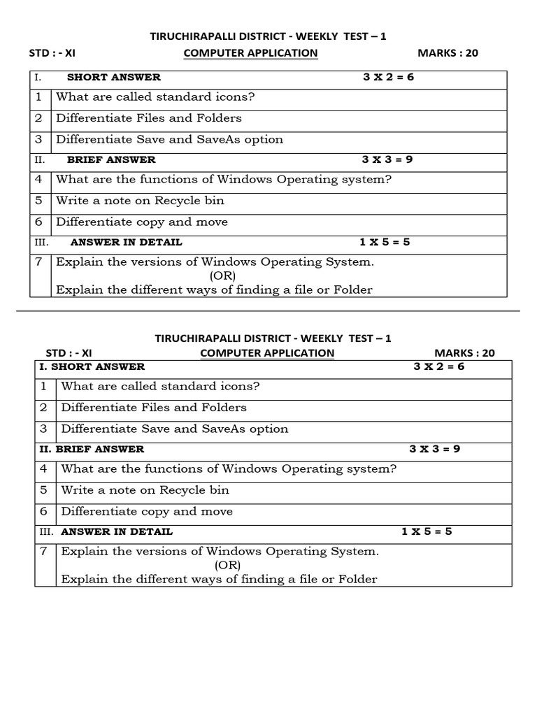 11 Ca Test-1 | PDF