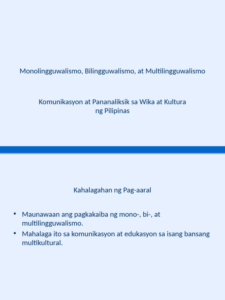 Designed Monolingguwalismo Presentation | PDF
