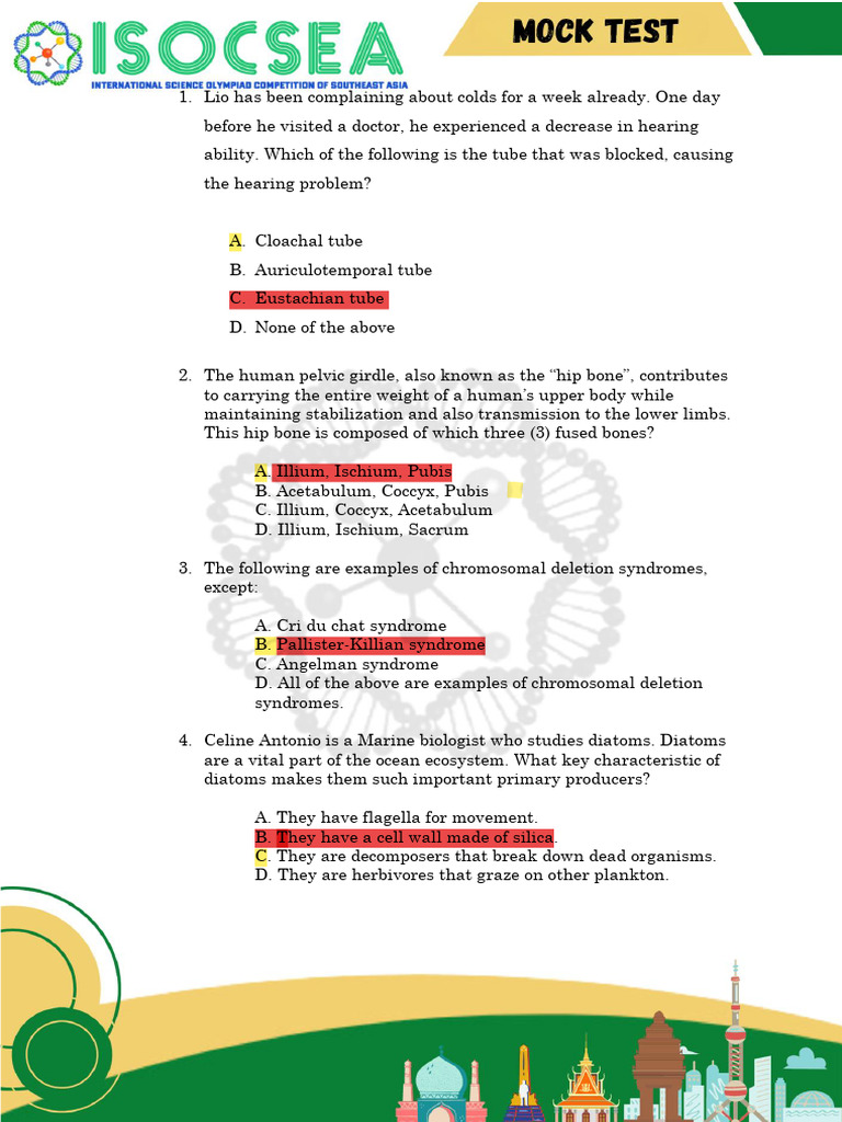 Isocsea 2025 Secondary 4 Sample Test | PDF | Sucrose | Sugar