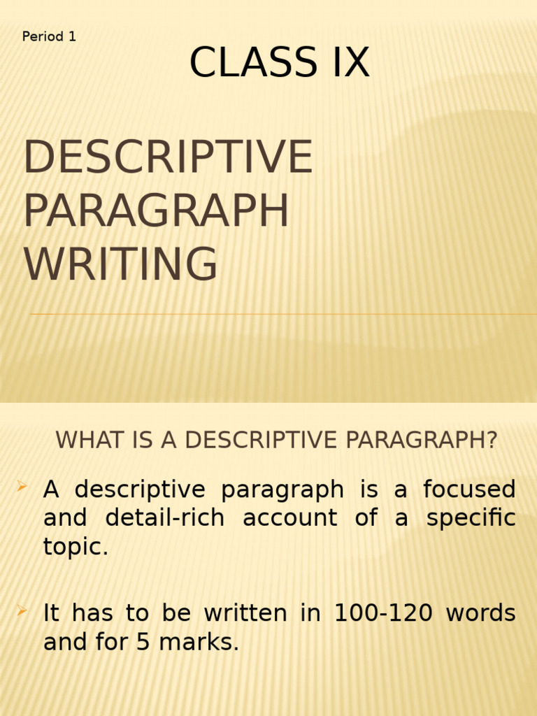Class Ix: Descriptive Paragraph Writing | PDF | Mother Teresa