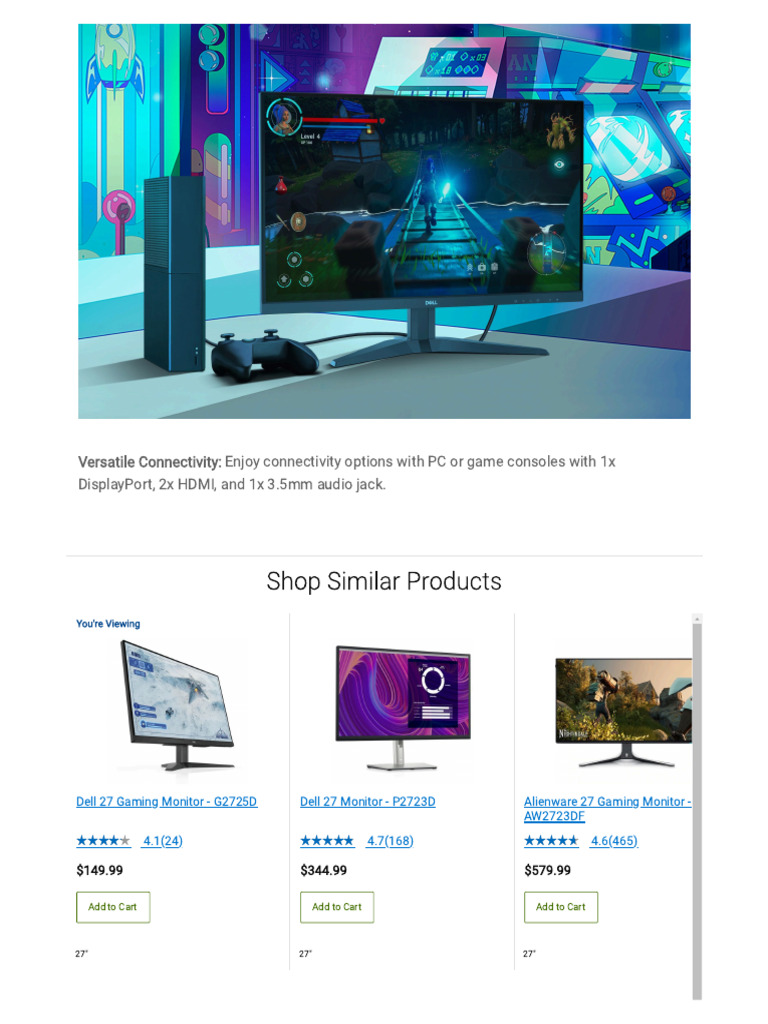 Dell 27 Inch Gaming Monitor (G2725D) - Computer Monitors - Dell USA | PDF