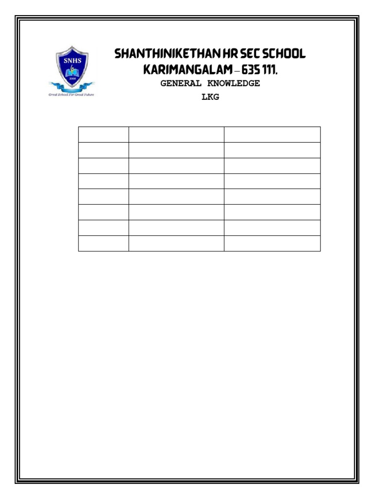 LKG GK Oral | PDF