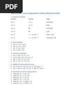 Class 12 Inverse Trigonometric Formulas | PDF