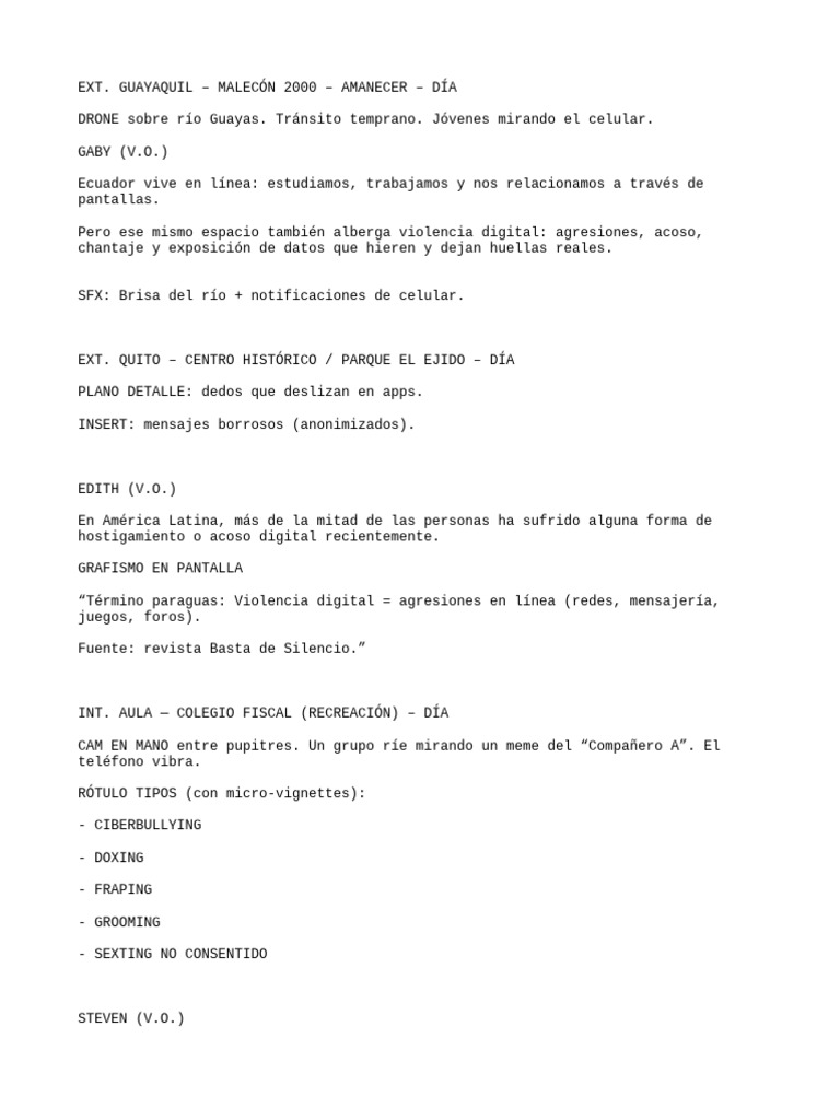 Script My Project | PDF | Violencia | Agresión