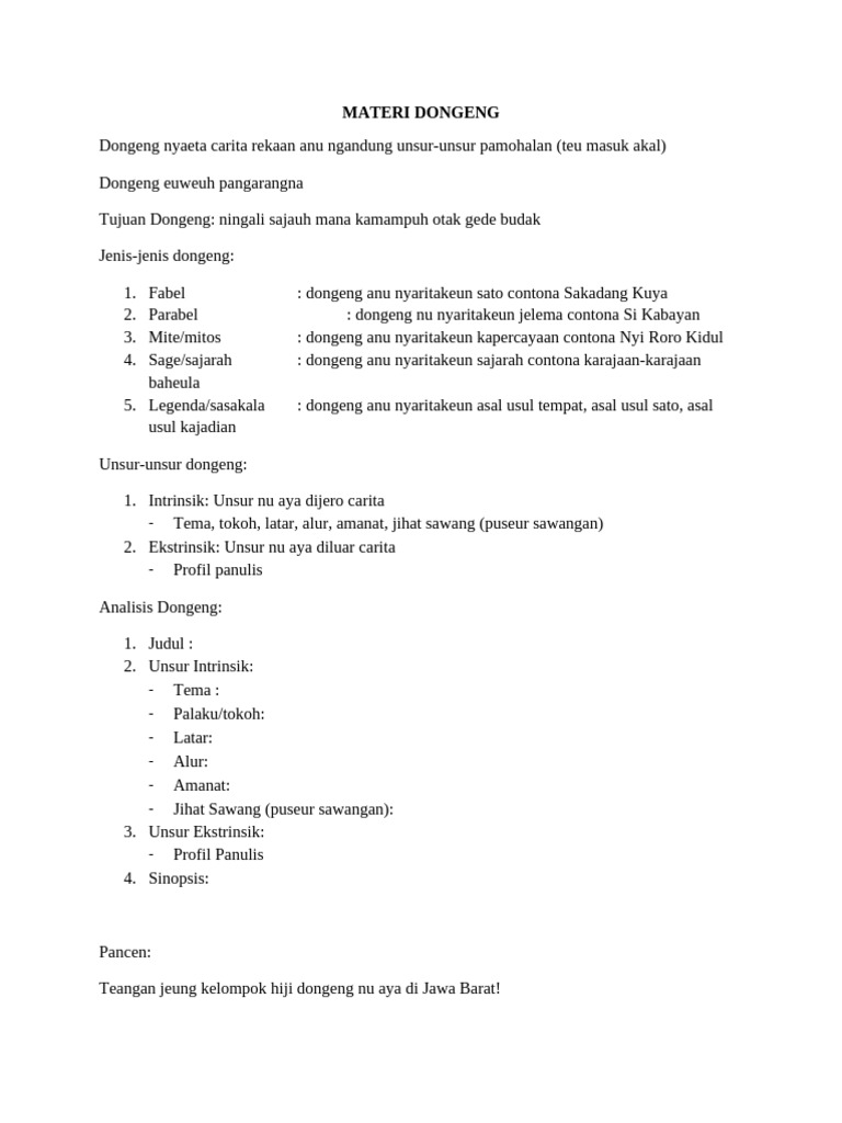 Materi Dongeng 2526 | PDF