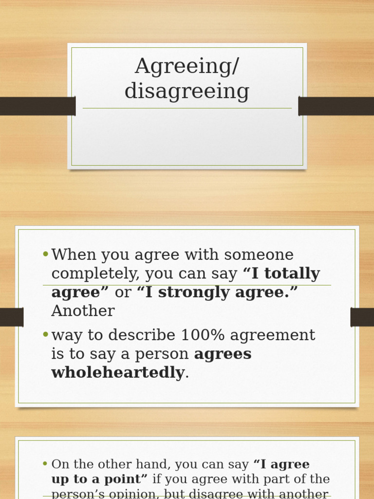 Agreeing, Disagreeing | PDF