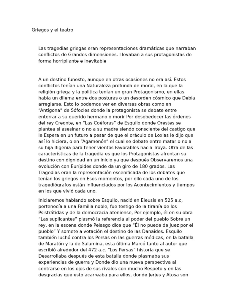 Tragedia Griega | PDF | Esquilo