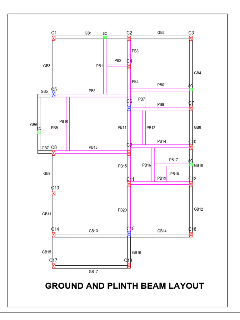 Ground and Plinth Beam Layout Guide | PDF