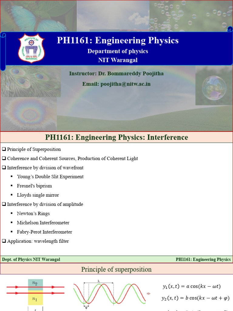 Interference in Engineering Physics Notes | PDF | Coherence (Physics ...