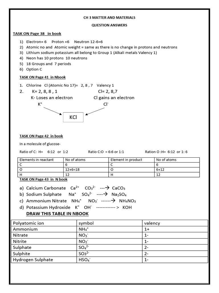 Science Chapter 3 Q-A | PDF | Chemical Compounds | Chemical Substances