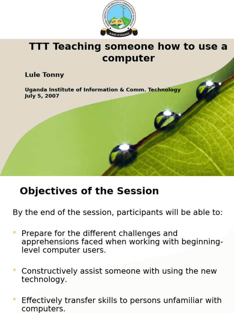Teaching Someone How To Use A Computer | PDF | Learning | Cognition