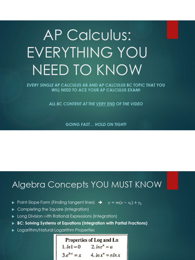 AP Calculus Exam Study Guide | PDF | Derivative | Calculus
