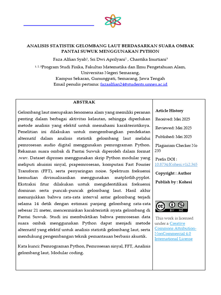 Analisis Gelombang Laut Suwuk dengan Python | PDF
