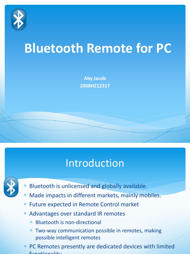 Bluetooth Remote For PC | PDF | Bluetooth | Java (Programming Language)