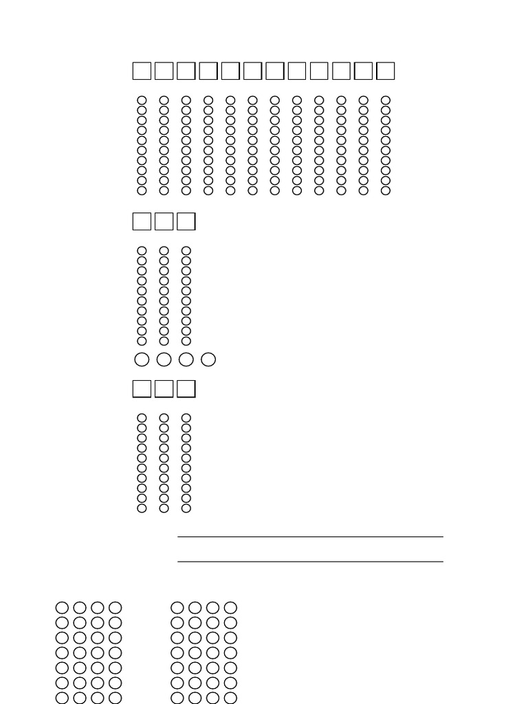 OMR Answer Sheet Template | PDF | Optical Character Recognition ...