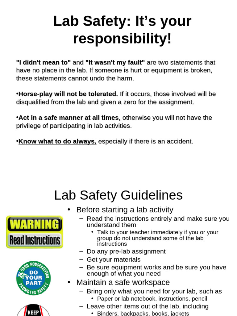 00 Lab Safety Presentation 2024 | PDF | Safety | Occupational Safety ...