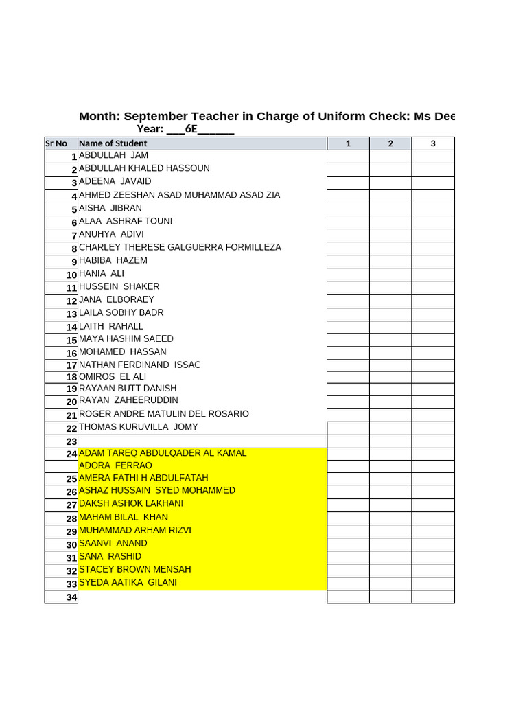 Uniform Log 6E October | PDF