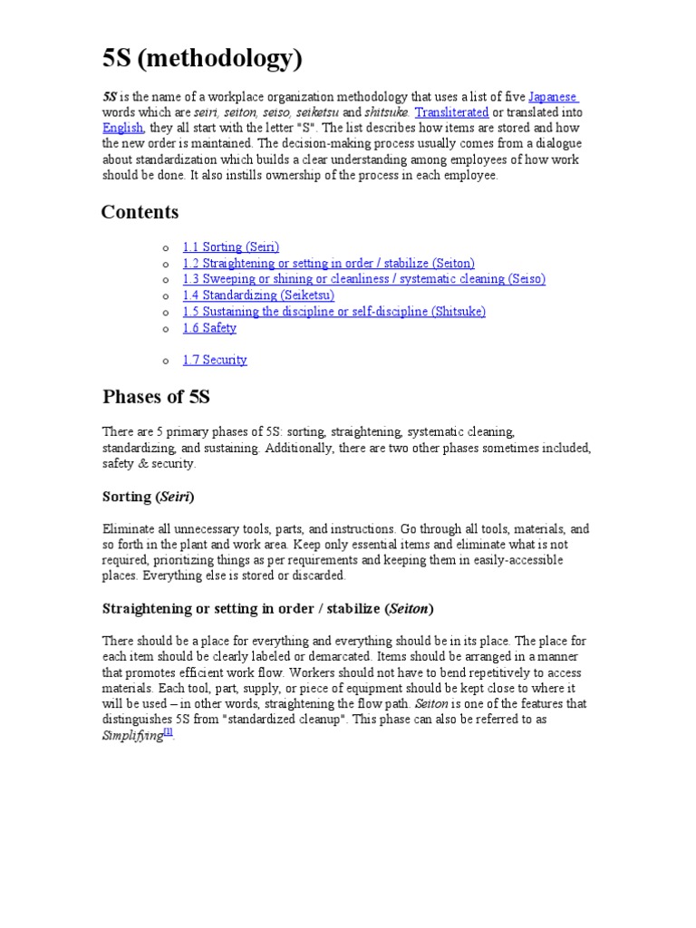 Understanding the 5S Methodology | PDF