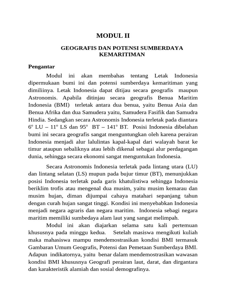 MODUL 2. Geografi Potensi Sumber Daya Alam Kelautan (Sudah Di Review) (3) | PDF