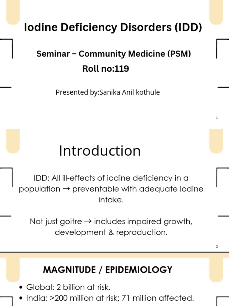 Iodine Deficiency Disorders Overview | PDF | Diseases And Disorders ...