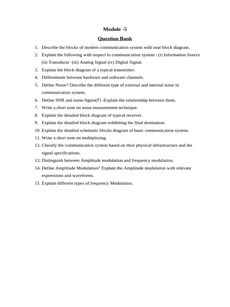 Module-5 Question Bank | PDF