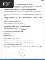 Class 10 Maths: Areas of Circles Notes | PDF | Circle | Area