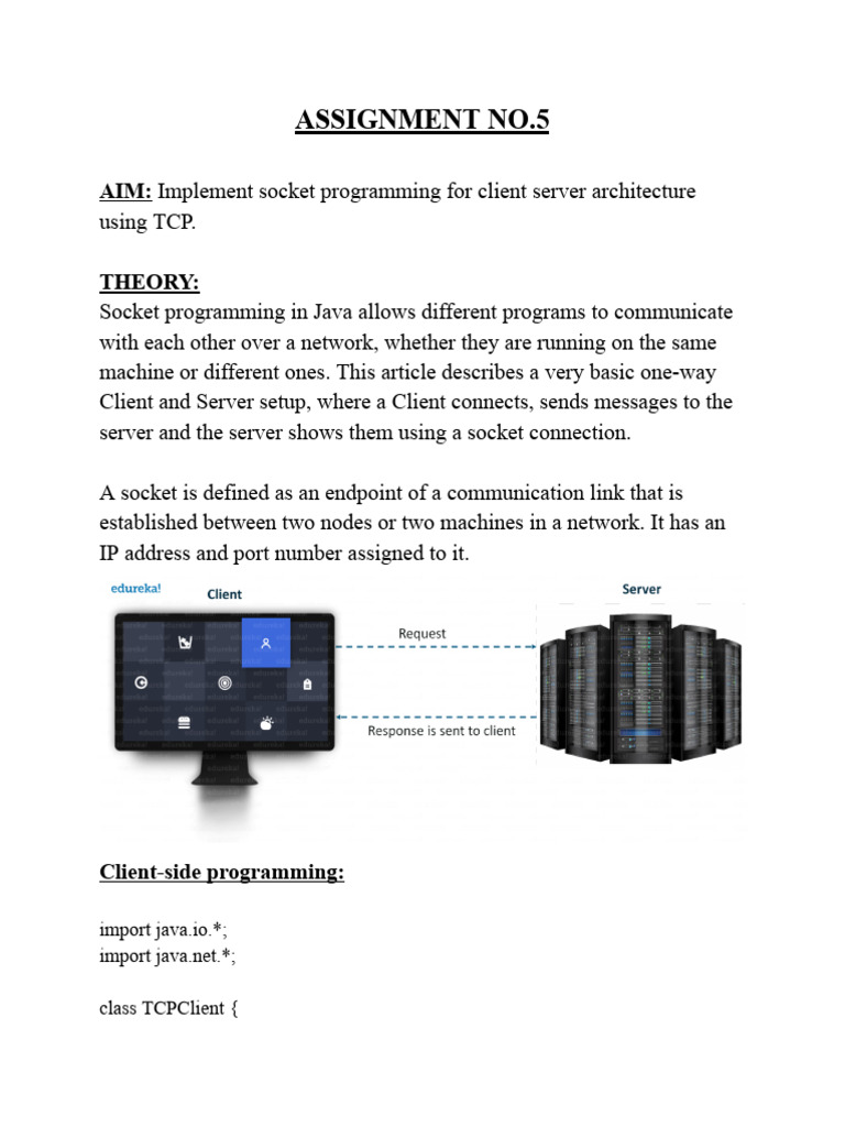 Assignment No.5 s12 49 | PDF | Network Socket | Port (Computer Networking)