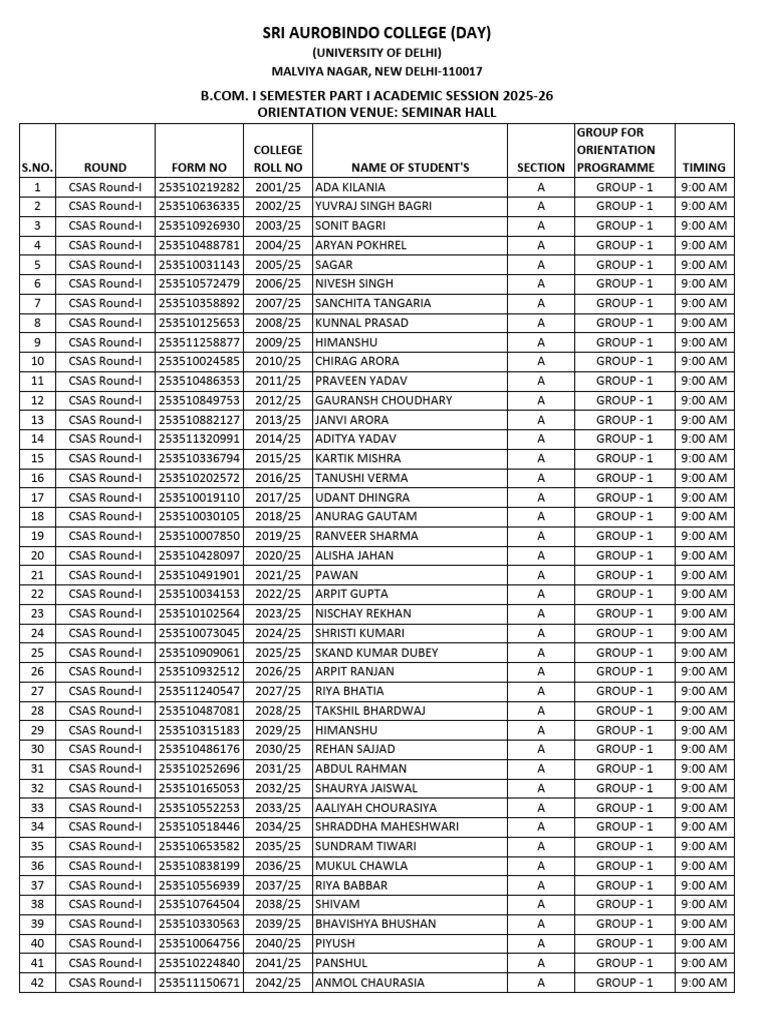 Orientation Schedule | PDF