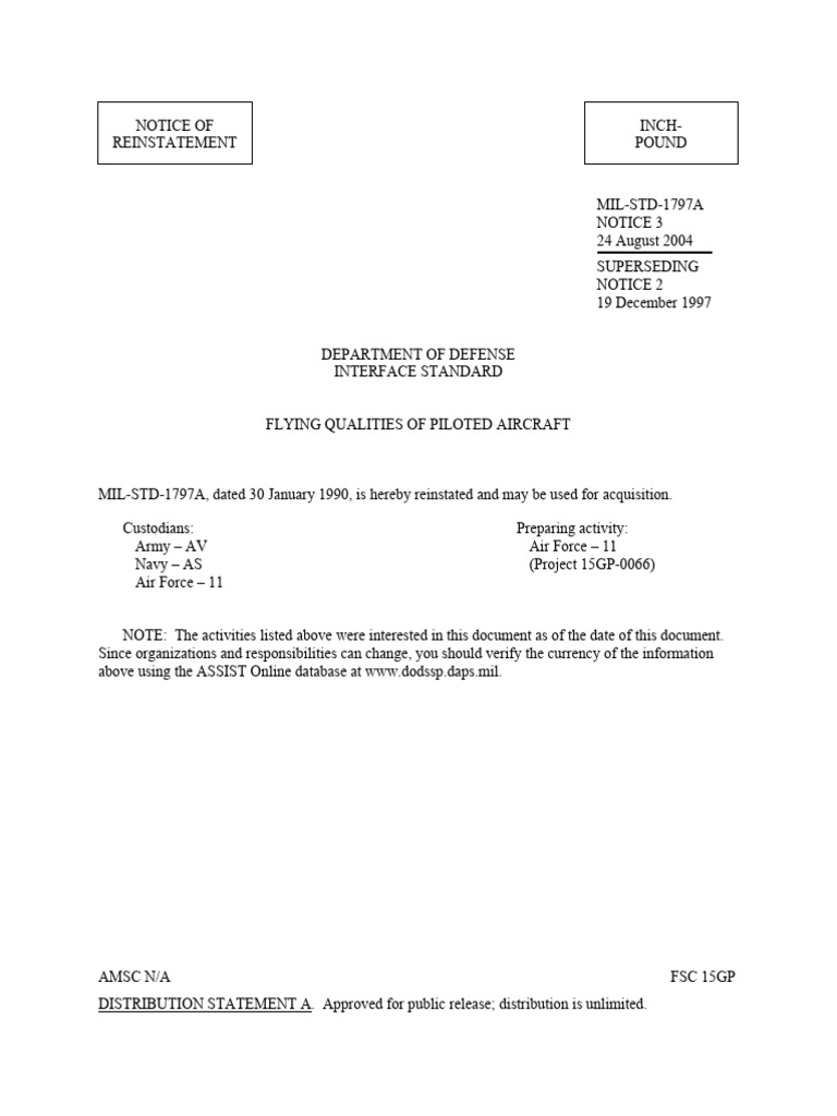 Mil STD 1797a Notice 3 | PDF