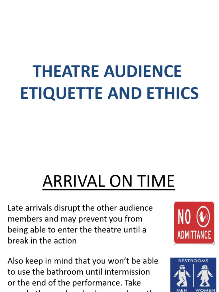 Ethics and Etiquetts in Theatre | PDF