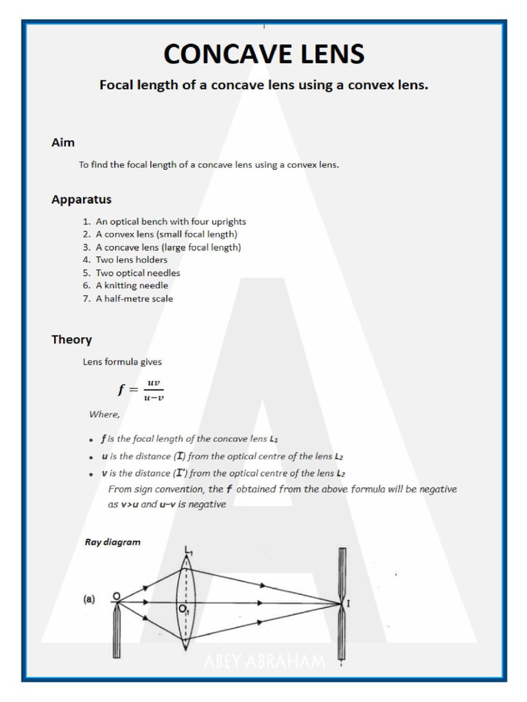 B. CONCAVE LENS Using Convex Lens | PDF