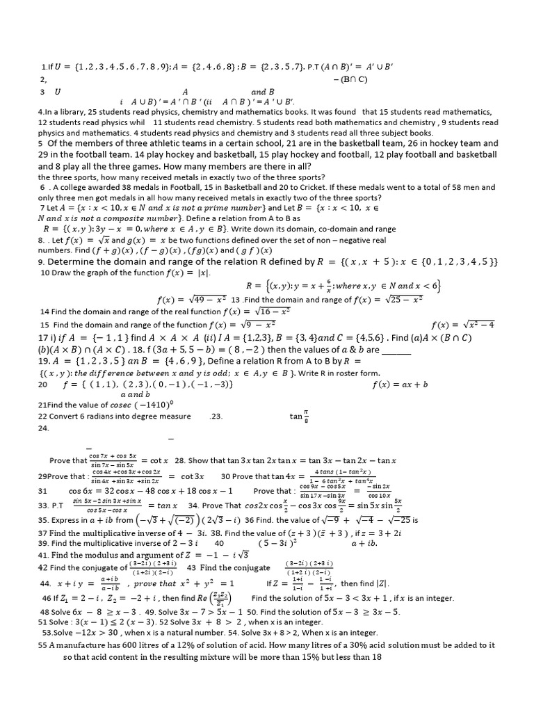 Xi 2025 Quarterly Maths Assignment | PDF | Mathematical Concepts ...