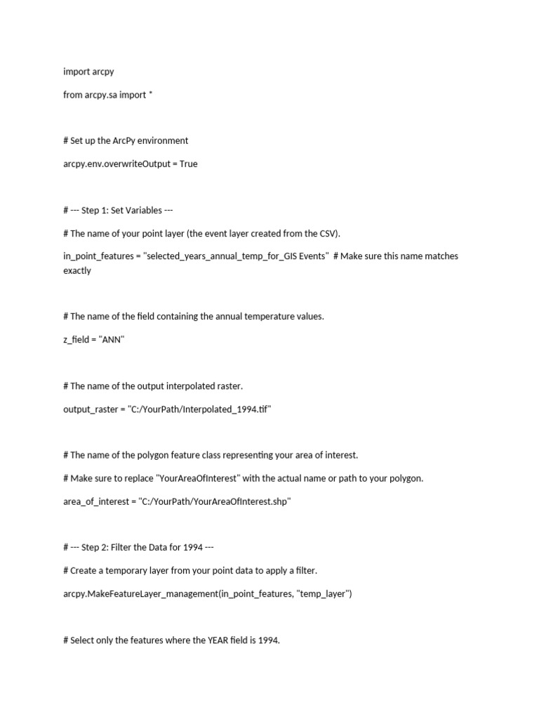 Python Script Rainfall - Temp Interpolation Specific Years | PDF