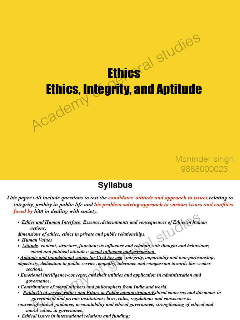 Ethics and Values in Public Service | PDF | Attitude (Psychology ...