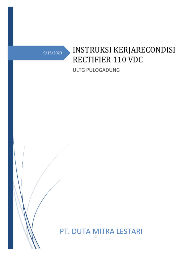 Instruksi Kerja Perbaikan Rectifier 110 VDC | PDF