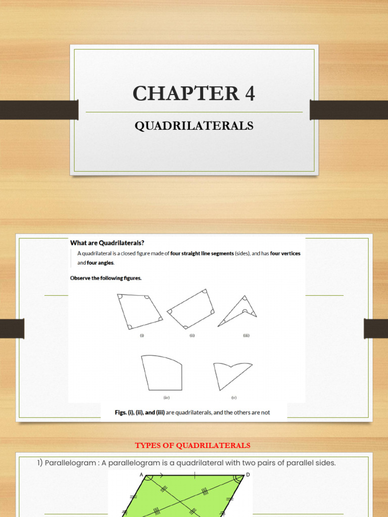 CH 4 Quadrilaterals | PDF | Rectangle | Euclidean Plane Geometry