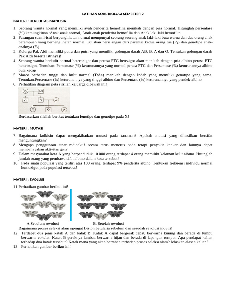 Latihan Soal Kelas Xii Uhb Genap 2023 | PDF